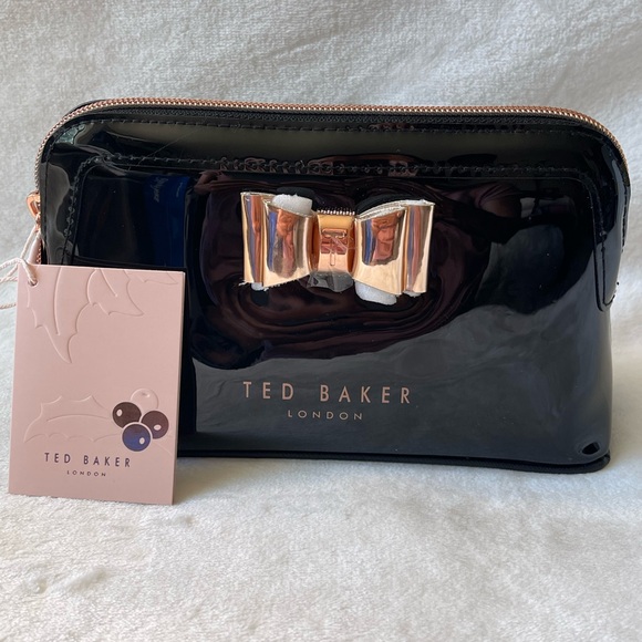 Ted Baker London | Bags | Ted Baker Makeup Bag In Black Rose Gold Color ...